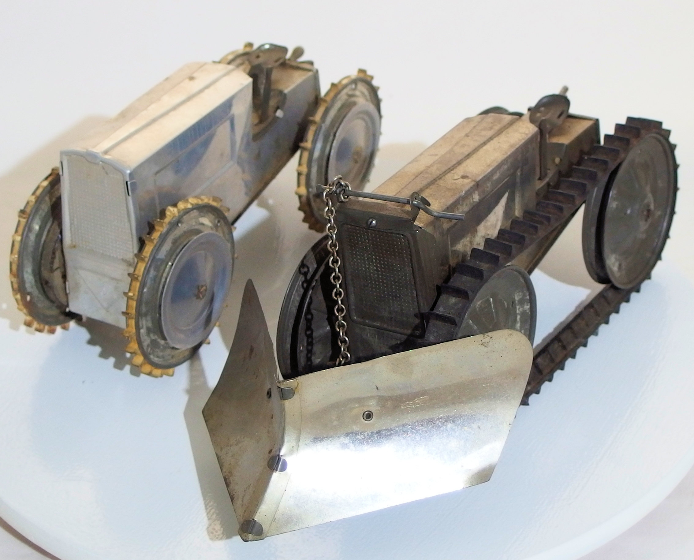 Pair of Vintage 1920’s Animate Toy Co. Crawler Tractors – One with Plow ...